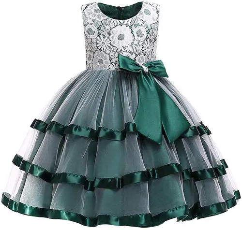 Buy My Lil Princess Kids Two Tone Green Dress for Girls Online at Best ...