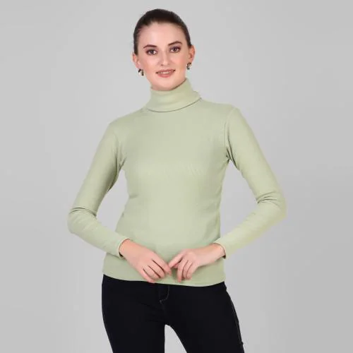 Buy DIAZ Women's Cotton Rib Warm Full Sleeves High Neck/Inner ...