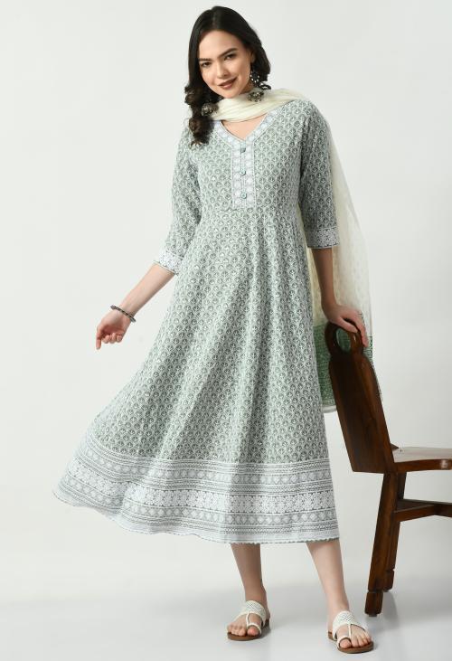 Buy S MAJIDA Embroidered Kurta with Dupatta Online at Best Prices in ...