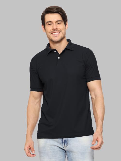 Buy TQH Men Solid Polo Neck Black T-Shirt Online at Best Prices in India - JioMart.