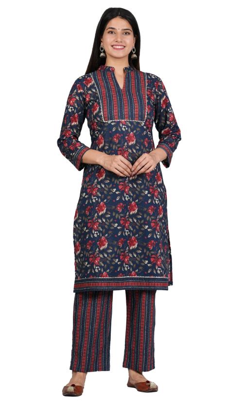 Buy MELVIQUEEN New stylish Cotton Printed Regular Wear Yog Patten kurta ...