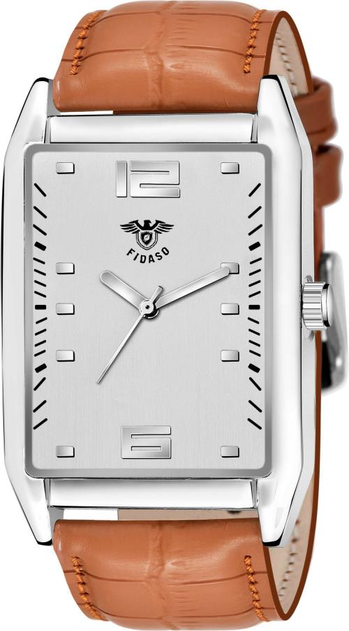 Buy Fidaso Analog Silver Dial Beige Strap Watch For Men Online at Best ...