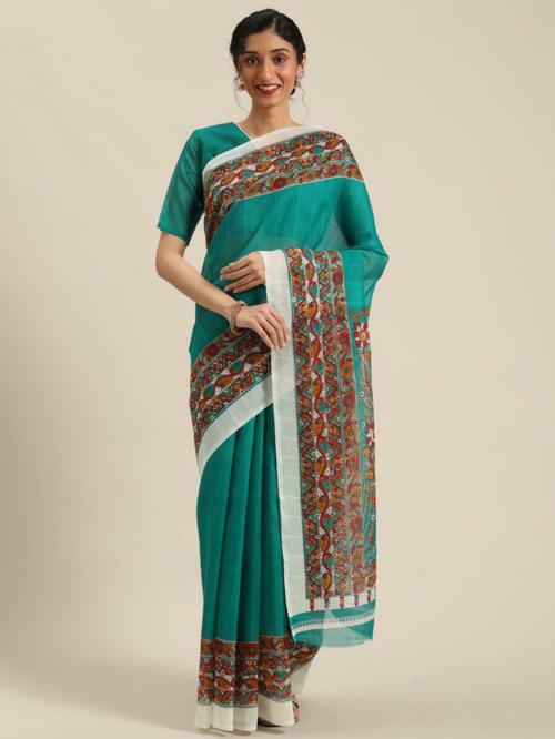 Buy Vkaran Women Green Solid Chiffon Saree Online at Best Prices in India - JioMart.