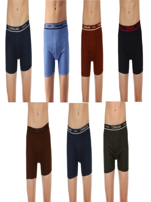 Buy DOLLAR Lehar Men's Assorted Solid 100% Cotton Pack of 7 Trunks ...