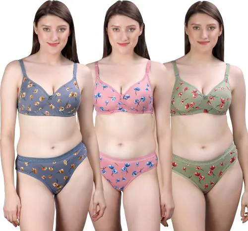 Buy JDAYESHA Lingerie Set (Pack of 3 Bra , 3 Panty) Online at Best Prices in India - JioMart.