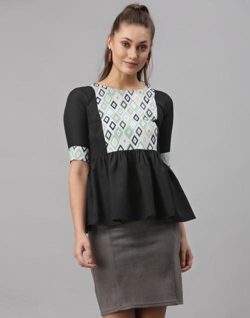 Buy Selvia Women'S Black Digital Print Top | tops for women | tops ...