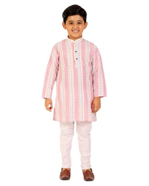 Buy Pro-Ethic Style Developer Ethnic Wear Silk Pink Kurta Pajama Set ...