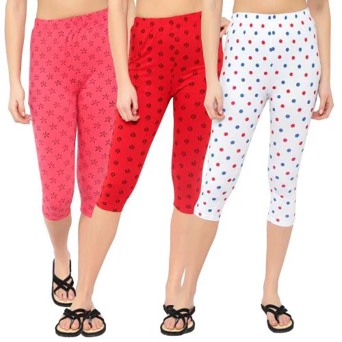 Buy Capri for Women | Printed Capri for Girls | 3/4th Pants for Women | Cotton Lycra Capri Women ...