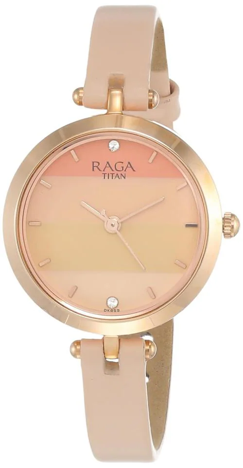 Buy Titan Analog Dial Pink Band Pink Raga Viva Watch-2606Wl02 For ...