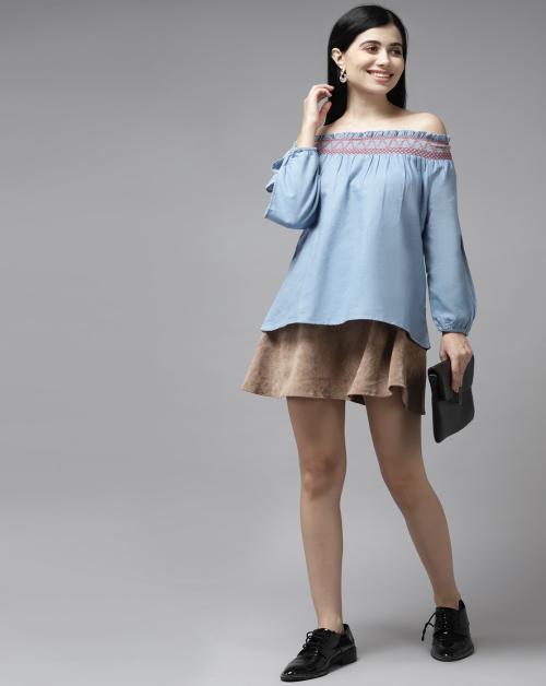 Buy Aarika Womens Blue Color Top Online at Best Prices in India - JioMart.