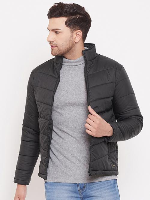 Buy 9TY3REE Men's Black Full Sleeves Solid High Neck Winter Wear Puffer Jacket Online at Best ...