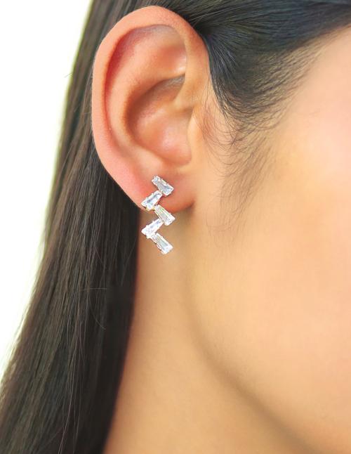 Buy Ayesha Rhinestone Studded Criss-Cross Gold-Toned Stud Earrings ...