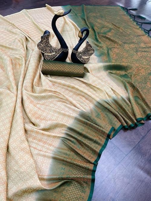 Buy Reeta Fashion Designer Off white Kubera Pattu Silk Saree Brocade ...