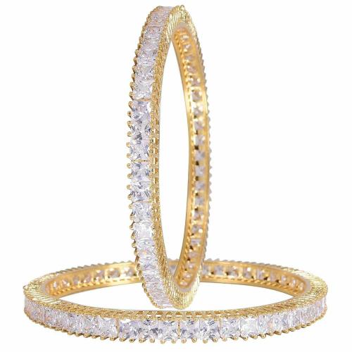 Buy Ratnavali Jewels CZ Zirconia Gold Tone Solitatire Diamond Indian ...