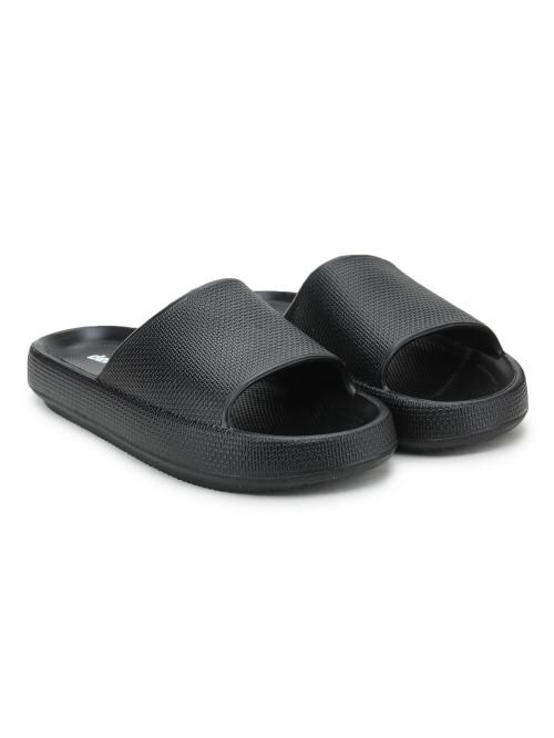 Buy Density Black Stylish Slides for Men Online at Best Prices in India ...