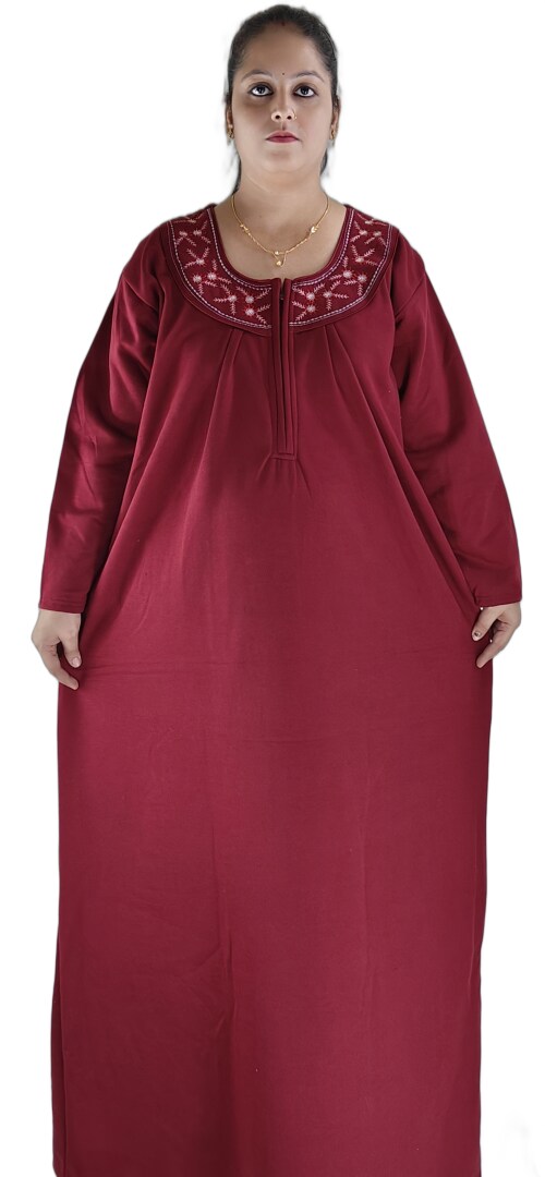 Buy Bindass Female Collection Women Pure Heavy Woolen Fleece Nighty ...