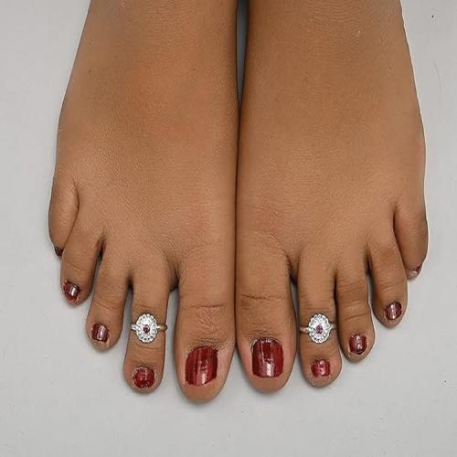 Buy PAAVNI 925 Sterling Silver Flower Style Toe Rings for Women & Girls ...