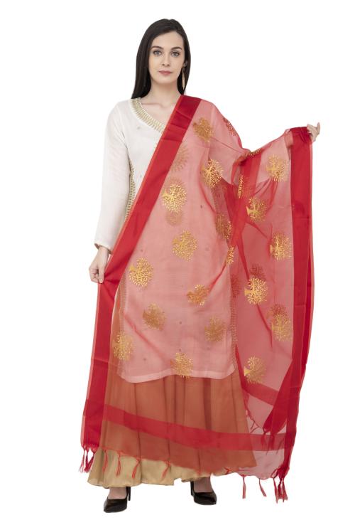 Buy A R Silk TISSUE ZARI EMB. Fancy Dupatta Mehroon Color Dupatta ...