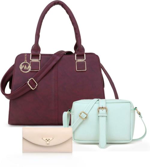 Buy Women Marks Women Maroon Handbag (Pack of: 3) Online at Best Prices ...