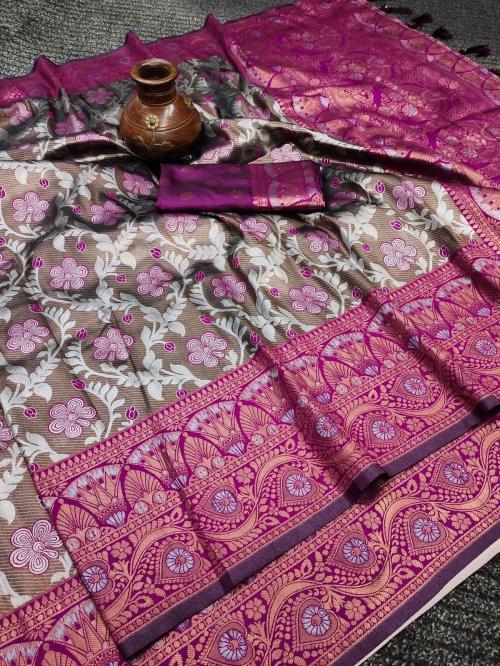 Buy Pure Kanjeevaram Silk Weawing Rani Pink Color Saree for women ...