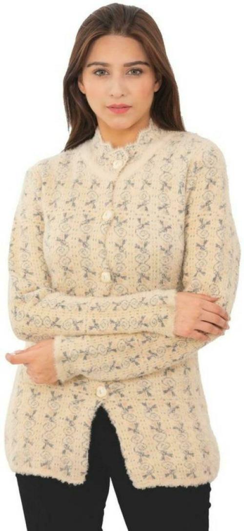 Buy Loglo Women Beige Embroidered Acrylic Blend Sweater - L Online at ...