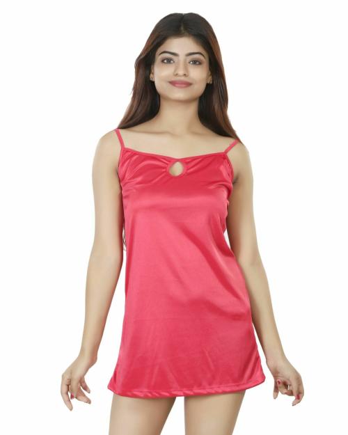 Buy Nivcy XX-Large Solid Satin Women True Red Nightwear Online at Best ...