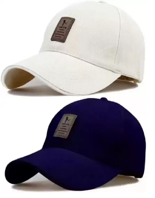 Buy BIZOLO Baseball White & Dark Blue Cap For Men And Women Online at ...