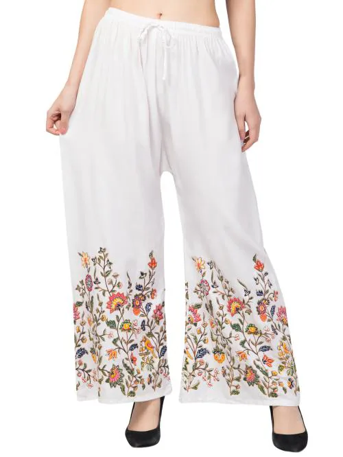 Buy Hathor Dreamz Stretchable, Elegant and Easy Wash-Ankle Length Women Rayon Floral Palazzo,26 ...