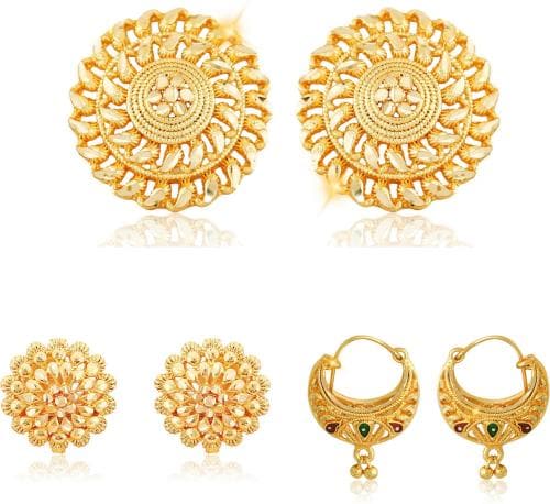 Buy Vighnaharta Gold-Plated Stud Earring Chandbali Earring (Women And ...