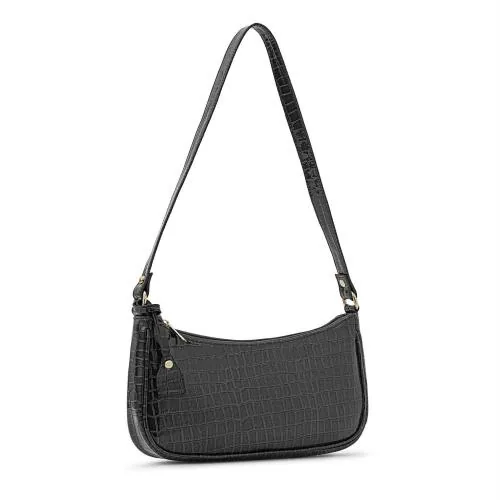 Buy NUFA Women Black Shoulder Bags | Stylish and Trendy Faux Leather ...