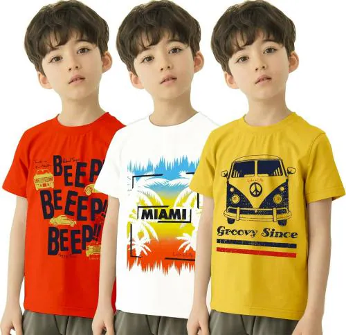 Buy Luke and Lilly pack of 3 Boys Half Sleeve Tshirt Online at Best ...