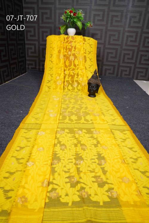 Buy Women Popati Cotton Blend Banarasi Saree with Unstitched Blouse ...