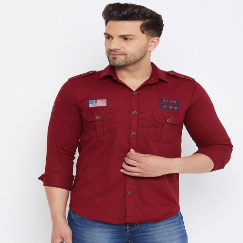 Buy TOROLY Men Solid Casual Red Shirt () Online at Best Prices in India ...