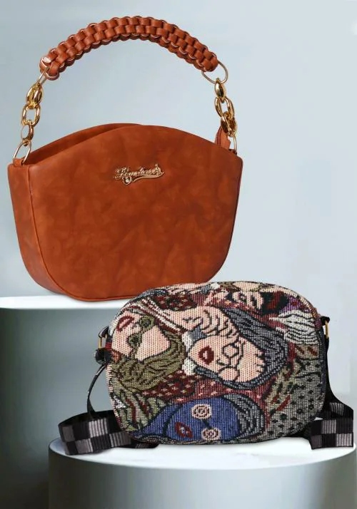 Buy Bandicoot Purple, Tan Pu, Synthetic Leather For Women, Girls Sling ...