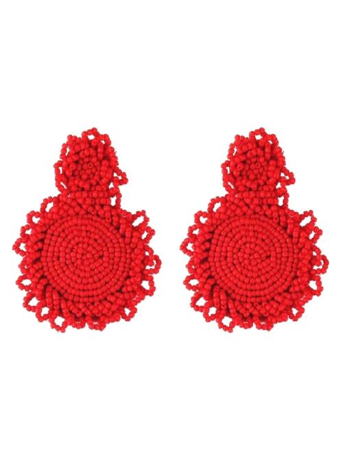 Buy Crunchy FashionRed Round Bohomian Handmade Drop Earrings Online at ...