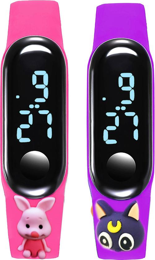 Time Up Digital Led Black Watches For Kids (Pack Of 2) - JioMart
