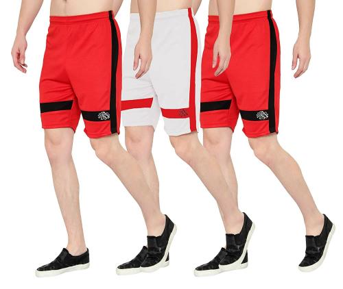 Buy 00RA WITH AS LOGO Men Red, White Pack Of 3 Shorts Online at Best ...