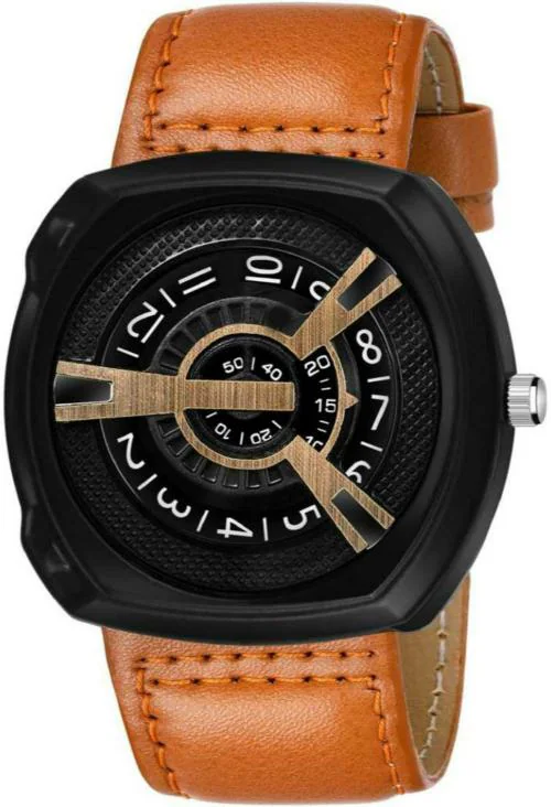 Buy Bolun Analog Black Dial Brown Strap Watch For Men Online at Best ...