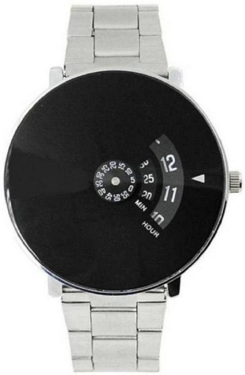 Buy KU Analog Black Dial Silver Strap Watch For Men Online at Best ...