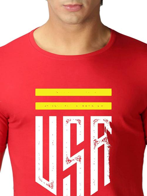 Buy ARRYN USA Flag America Printed Tshirts for Men Stylish Red at ...