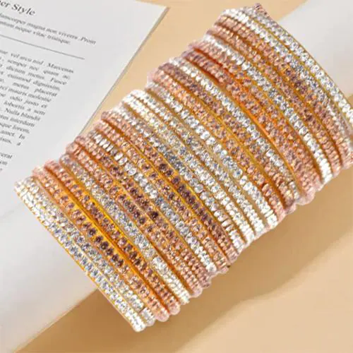 Buy Shivarth Bangles Glass Plain Glossy Silver, Golden Color Chudi ...