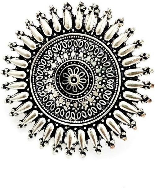 Buy Yash Jewels Emporium Silver-Plated Brass Adjustable Classic Ring ...