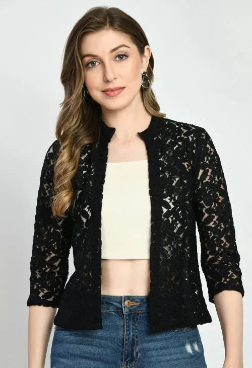 Buy Rayware Women's 3/4th Sleeve Front open Shrug Online at Best Prices ...