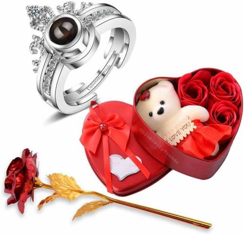 Buy NEXT CREATION crown silver ring combo pack Metal Ring Set Online at ...