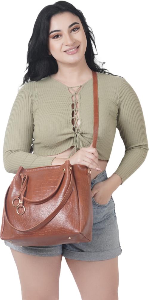 Buy PEARLUXIS Brown PU Shoulder Bag Online at Best Prices in India - JioMart.