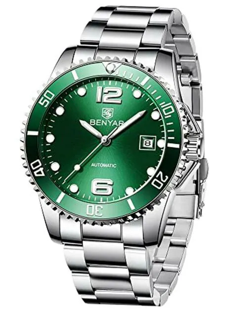 Buy Benyar Automatic Mechanical Stainless Steel Strap Men's Watch ...