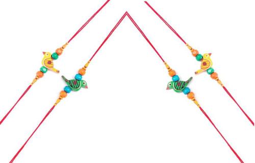 Buy Prapti Handicrafts Red Mauli Thread Cotton Rakhi Set For Brothers ...