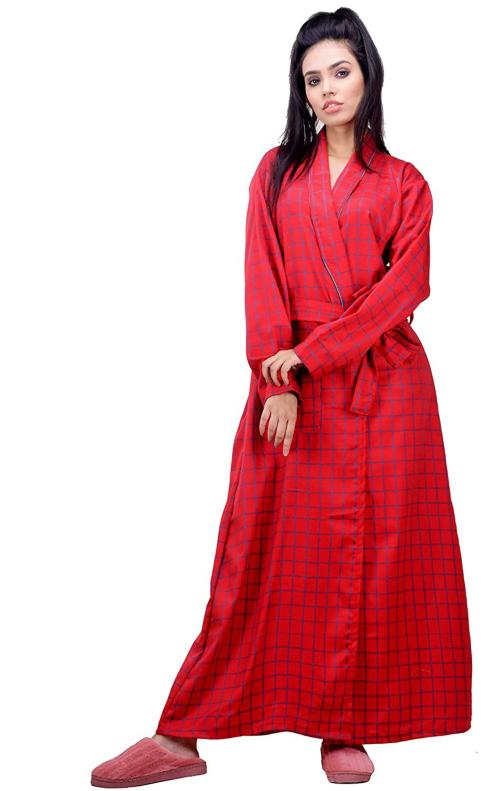 Buy CLYMAA Women Red Fleece Robe (XL) Online at Best Prices in India ...