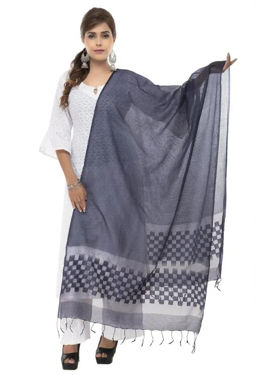 Buy MOEZA Women Navy Blue Buta Cut Duppata Online at Best Prices in ...