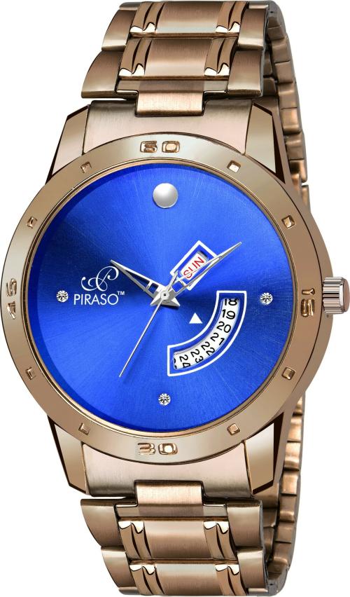 Buy PIRASO Analog Blue Dial Brown Strap Watch for Men and Boys Online ...